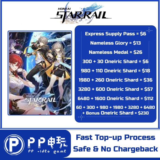 Honkai Star Rail Oneiric Shards Top Up Express Supply Pass Nameless ...