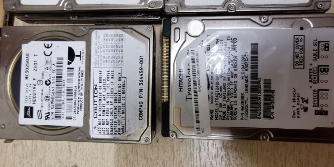 IDE HDD 2.5" 40GB, 60GB,80GB,120GB 160GB, MIXED BRAND, Computers & Tech ...