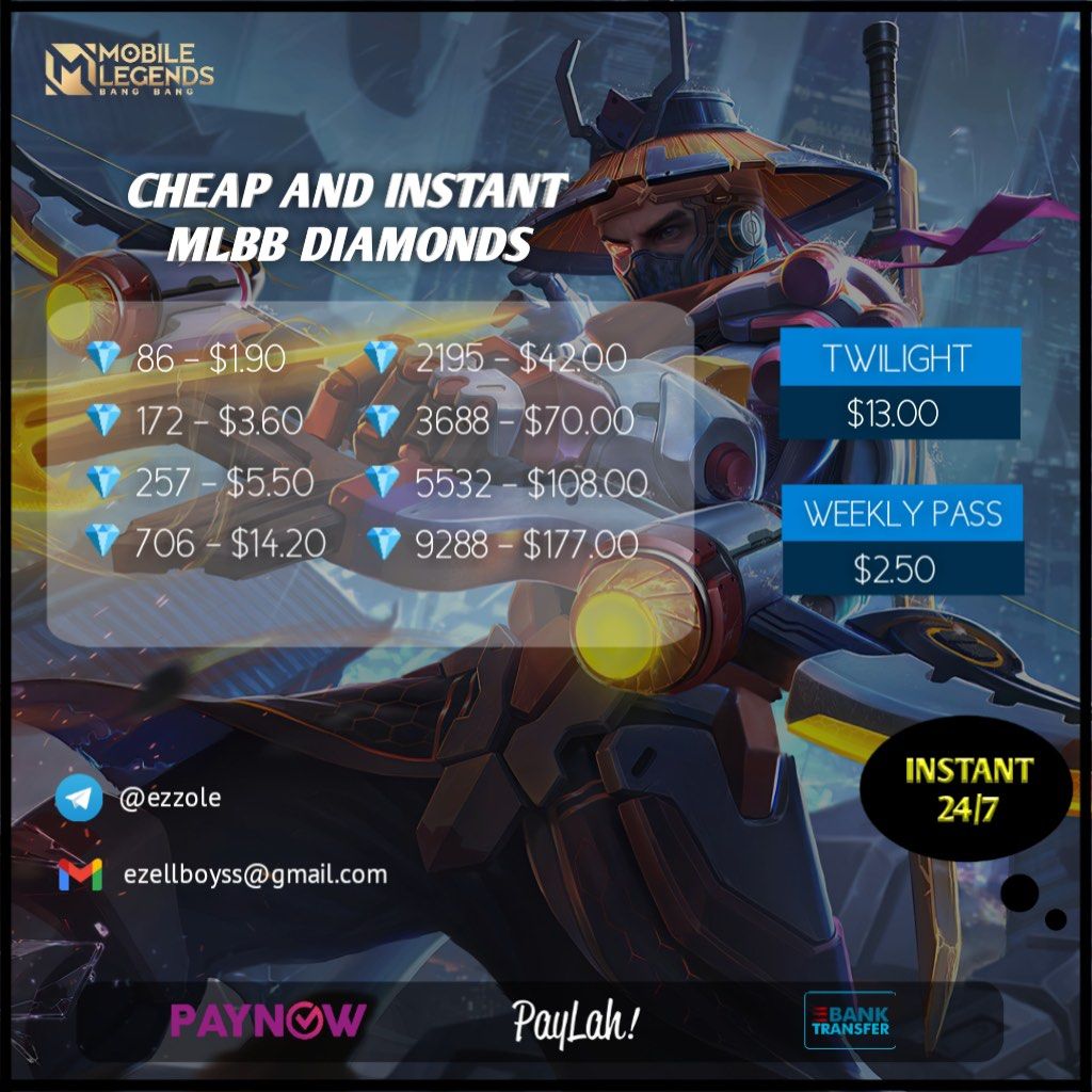 [CHEAPEST] INSTANT Mobile Legends / MLBB DIAMONDS | INSTANT TOP UP ...