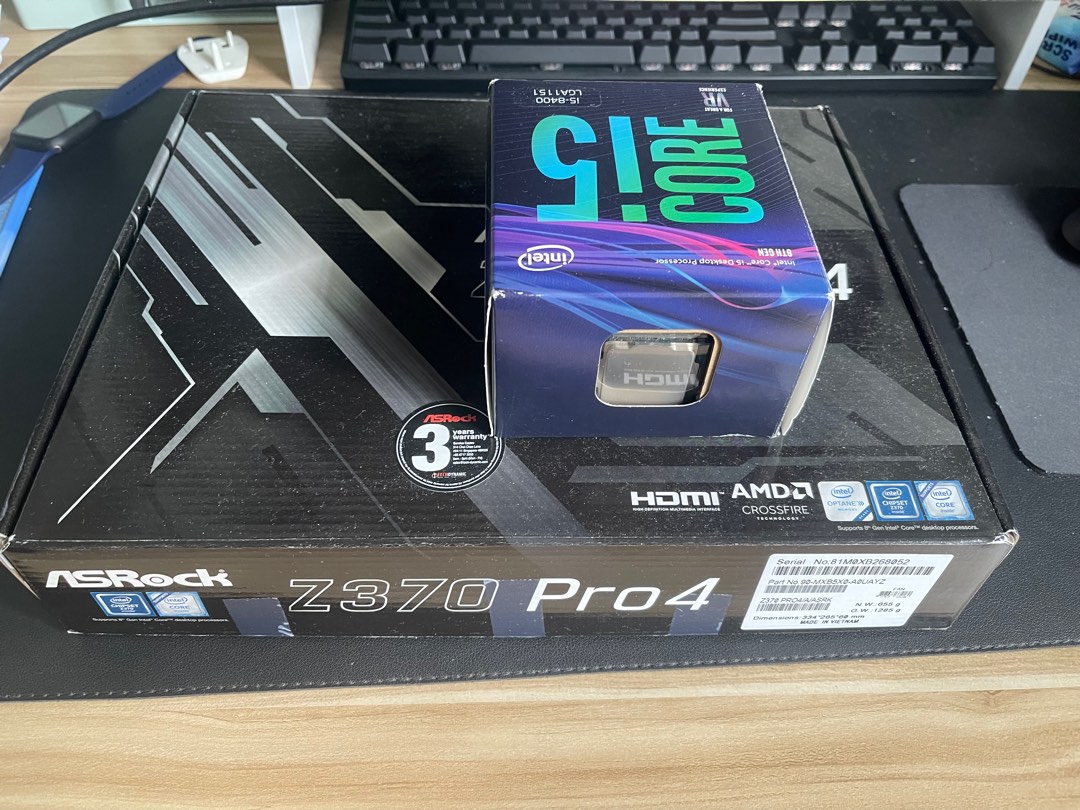 Intel core i5-8400 CPU + ASRock z370 Pro4 motherboard, Computers & Tech ...