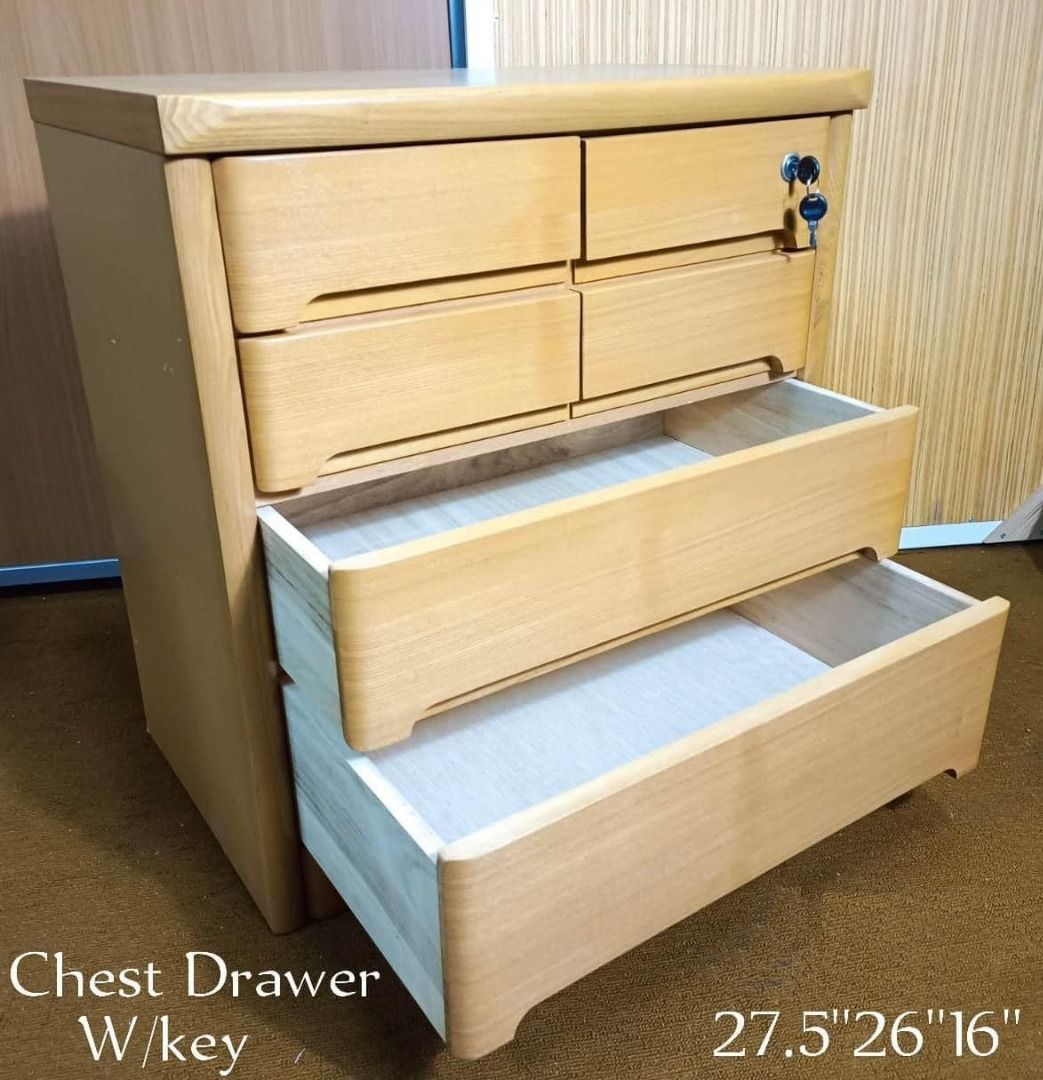 JAPAN Modern Drawer Cabinet with lock Solid Wood HEAVY DUTY, Furniture ...