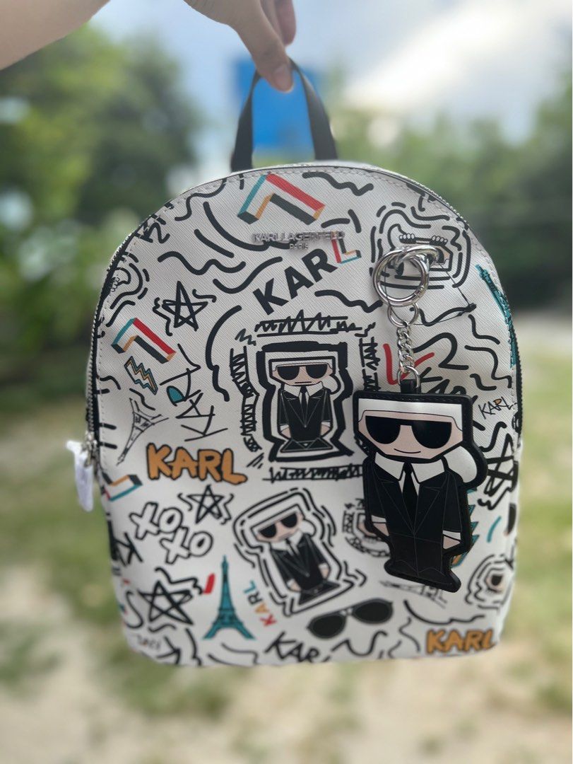 Karl Lagerfeld Graffiti Backpack, Women's Fashion, Bags & Wallets ...