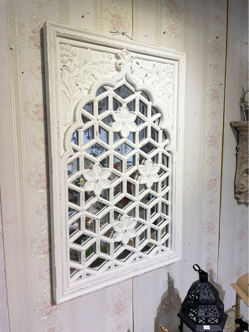 Large Rustic baroque motif wall mirror, Furniture & Home Living, Home ...