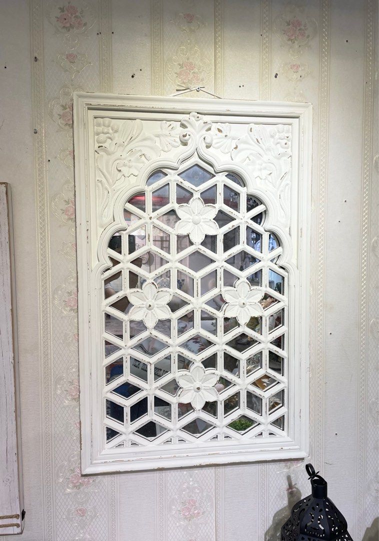 Large Rustic baroque motif wall mirror, Furniture & Home Living, Home ...