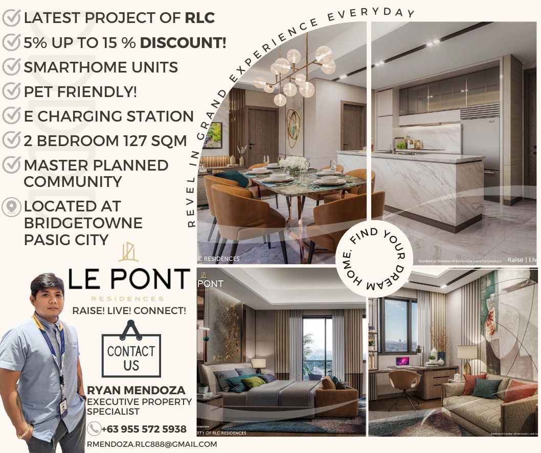 Le Pont Residence by RLC in Bridgetowne Two Bedroom Unit on Carousell