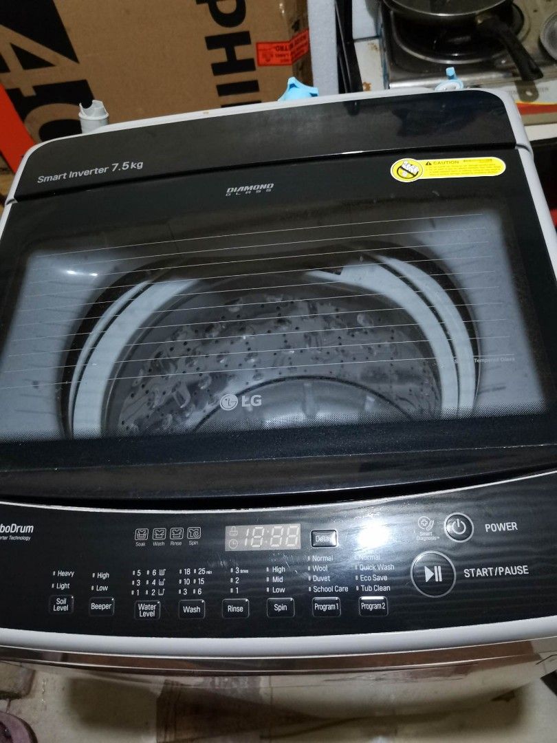 LG T2175VS2M 7.5 kg inverter washing machine, TV & Home Appliances, Washing Machines and Dryers ...