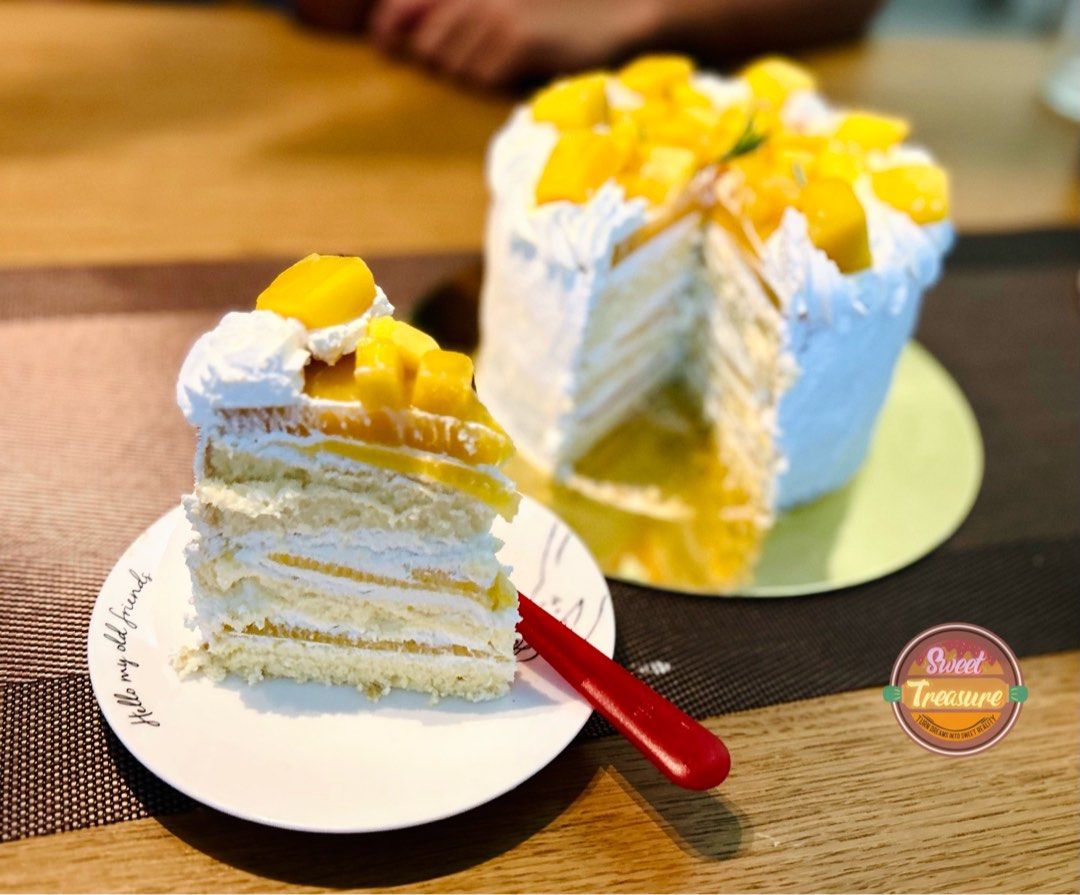 Fluffy Light airy lychee / mango Japanese short cake, Food & Drinks ...