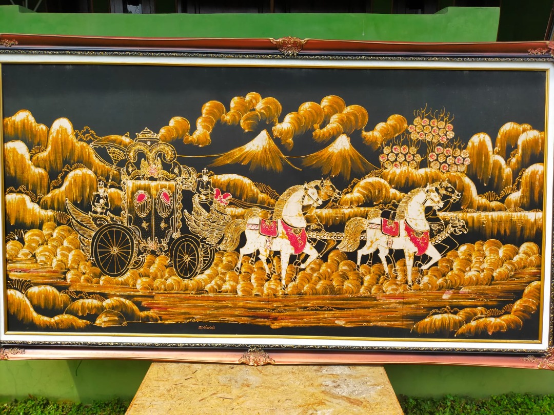 Lukisan Kereta Kencana H.R. Suhardi, Antik, Pajangan di Carousell