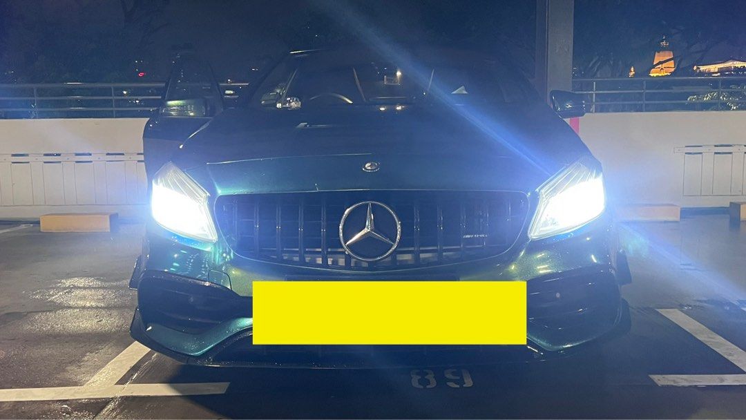 Mercedes W176 LED DRL & Headlight bright white 6k and 8k, Car ...