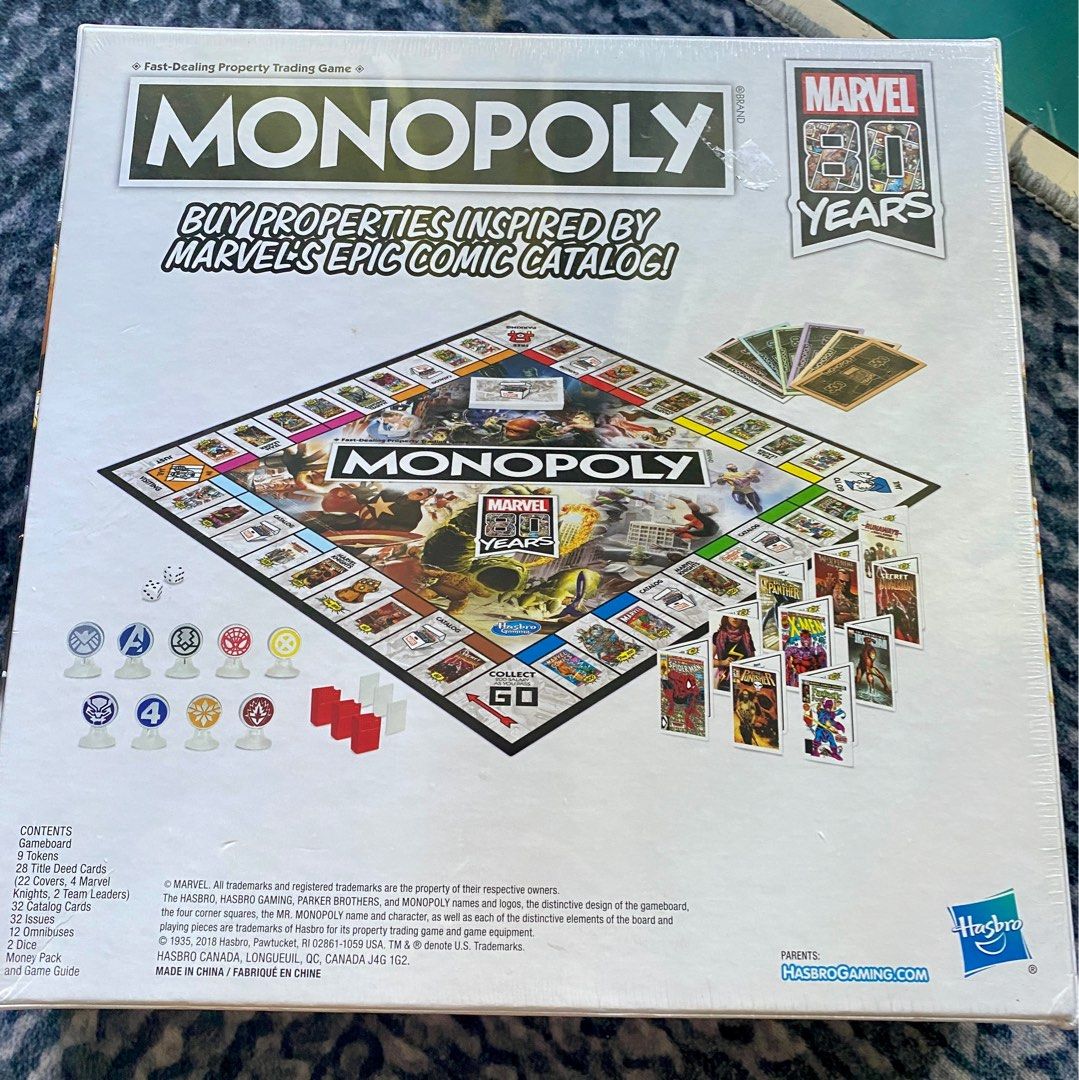 Monopoly Marvel 80th yr special edition, Hobbies & Toys, Toys & Games ...