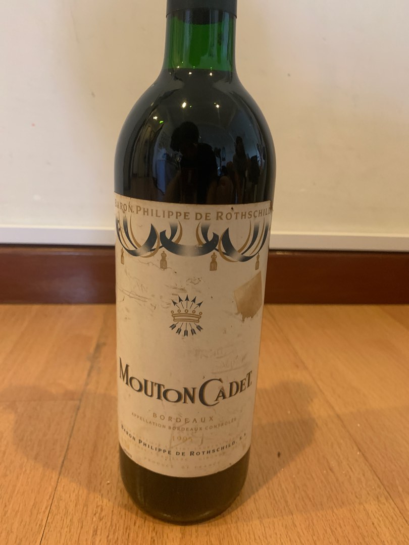 Mouton cadet Bordeaux red wine 1995, Food & Drinks, Beverages on Carousell