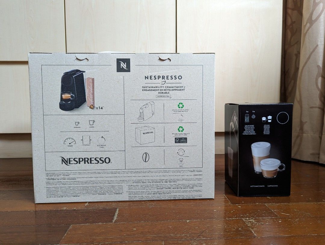 Nespresso Essenza Mini Ruby Red + Aeroccino Milk Frother bundle BNIB ...
