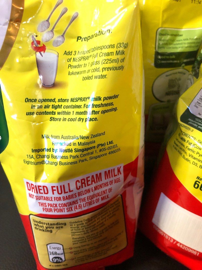Nestle Nespray Fortified Full Cream Milk Powder, Food & Drinks ...