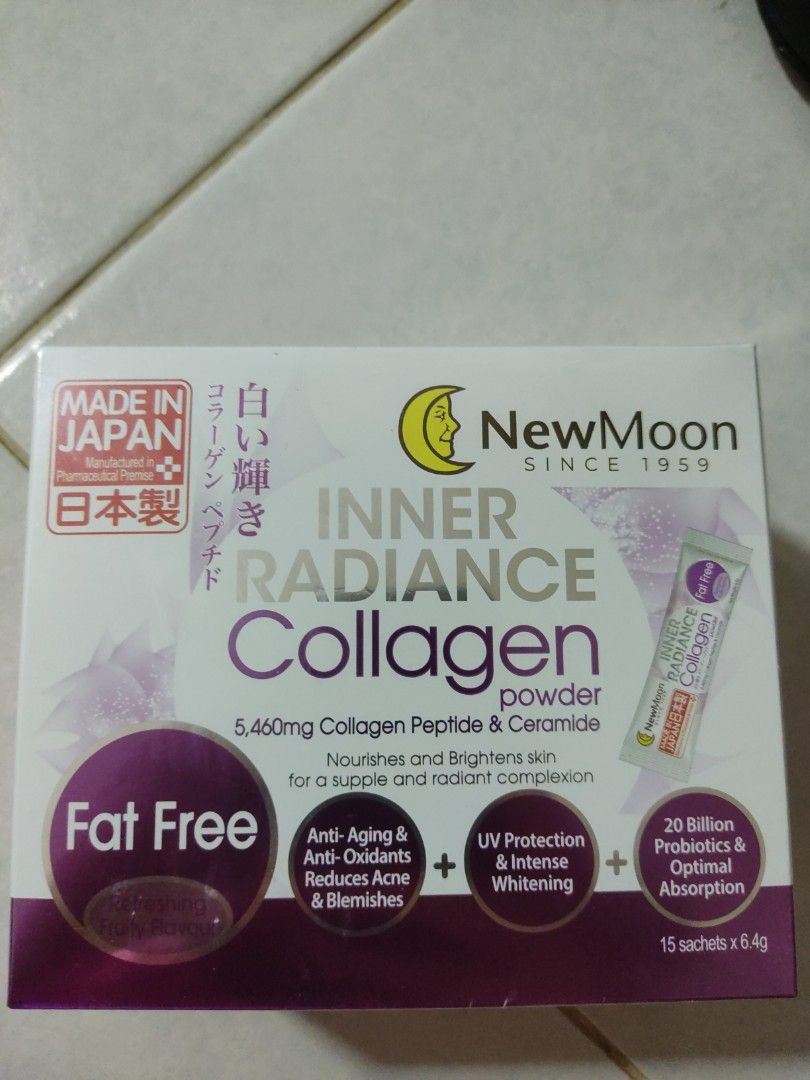 New Moon Inner Radiance Collagen Powder 6.4g x 15 sachets, Health ...