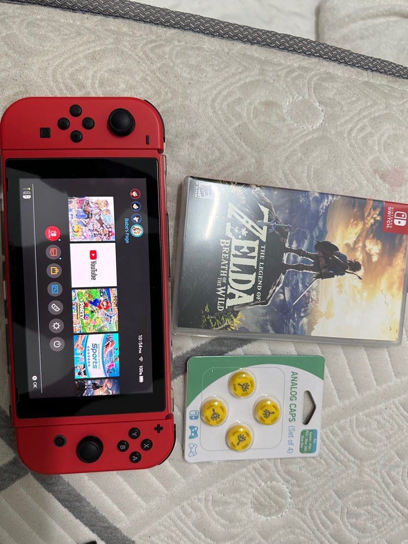 Nintendo Switch V2 Mario Edition, Video Gaming, Video Game Consoles ...