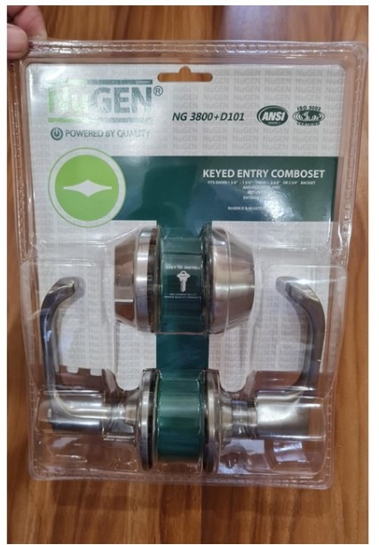 Nugen Combo (Same Keys) Main Door Lockset Lever Handle with SINGLE ...