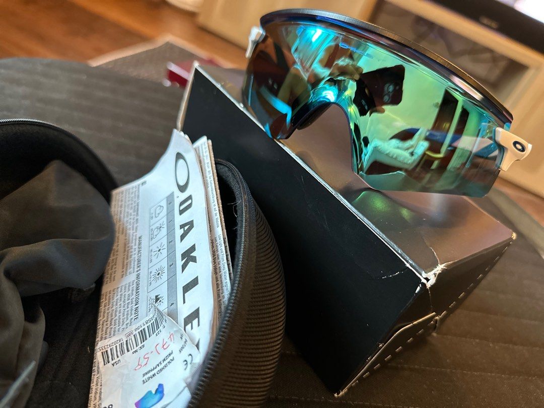 Oakley Sunglasses Encoder white with Prizm Sapphire Lens, Men's Fashion ...