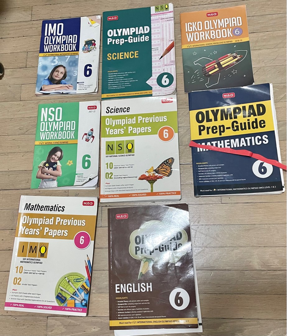 Olympiad Grade 6 books and question papers 5$ for all books together ...