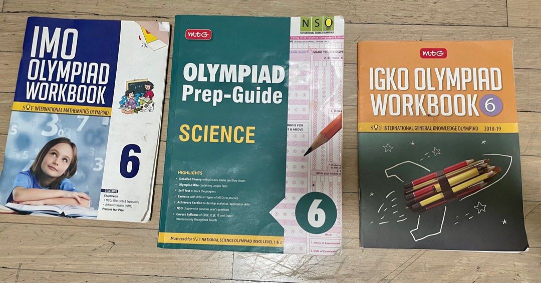 Olympiad Grade 6 books and question papers 5$ for all books together ...
