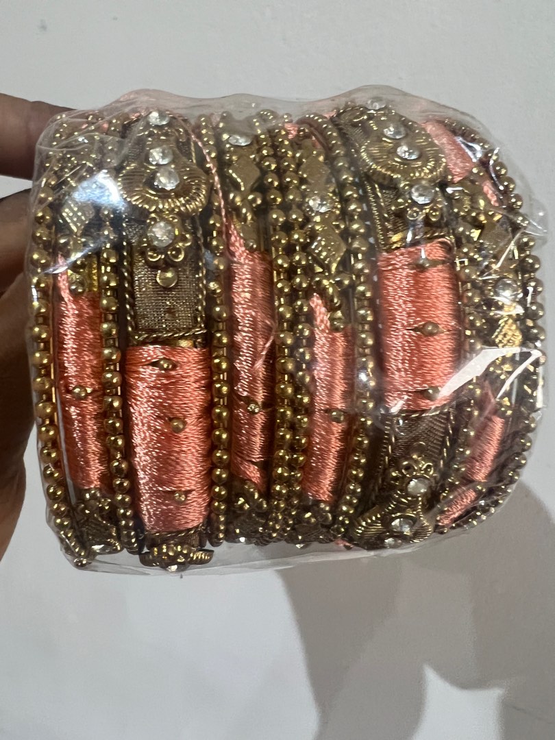 Peach coloured traditional bangles, Women's Fashion, Watches ...