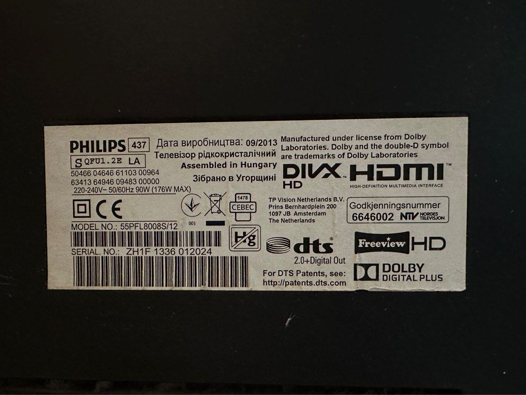 Philips 55 inch Full HD ambient light TV, TV & Home Appliances, TV ...