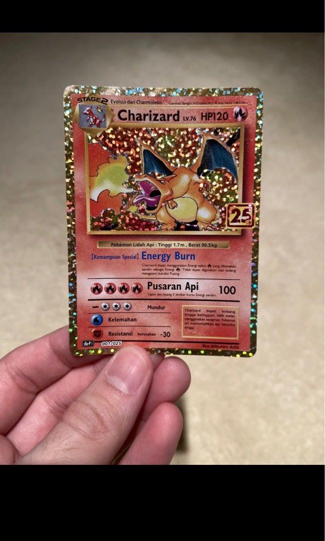 Pokemon charizard 25th anniversary holo exclusive indonesia promo ...