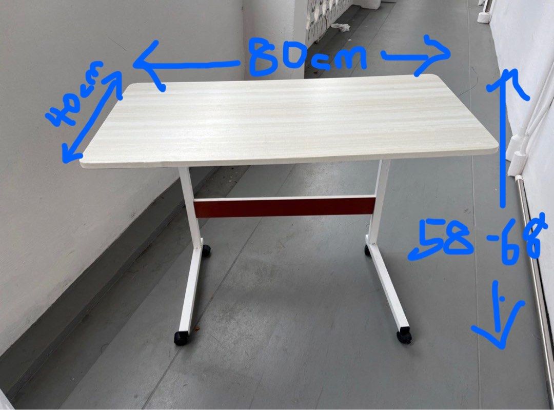 Portable Table with Wheels, Furniture & Home Living, Furniture, Tables ...