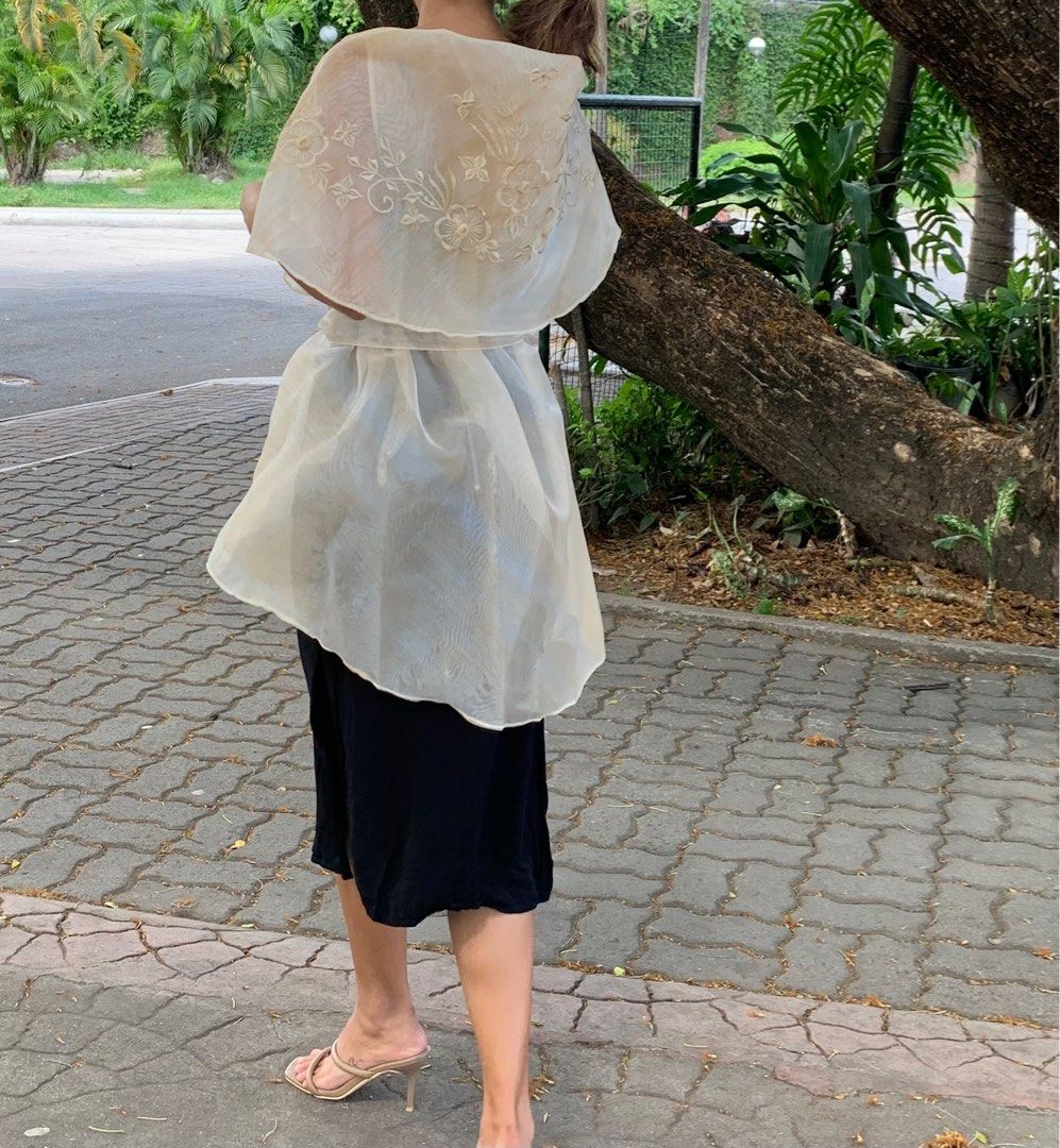 Premium Spanish Alampay Waist Coat Filipiniana Cream Champagne Beige on ...