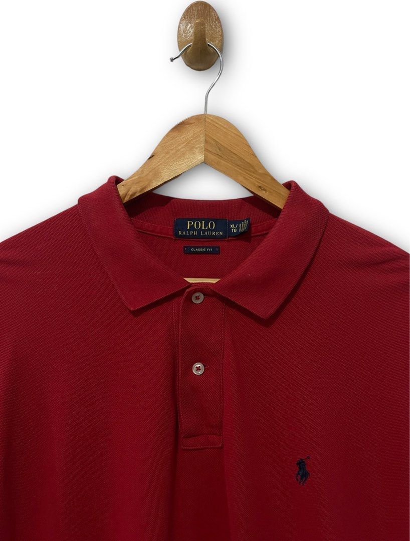 Ralph Lauren Polo Classic Red on Small Logo, Men's Fashion, Tops & Sets ...