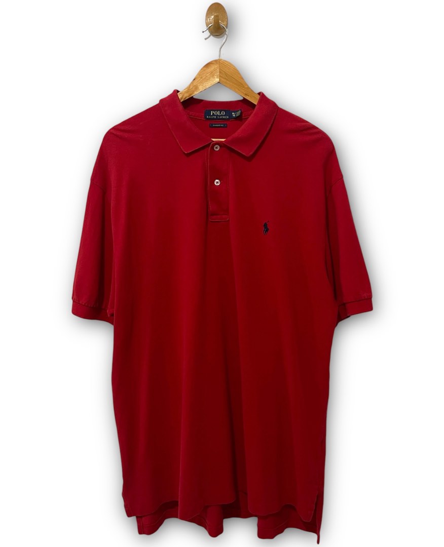 Ralph Lauren Polo Classic Red on Small Logo, Men's Fashion, Tops & Sets ...