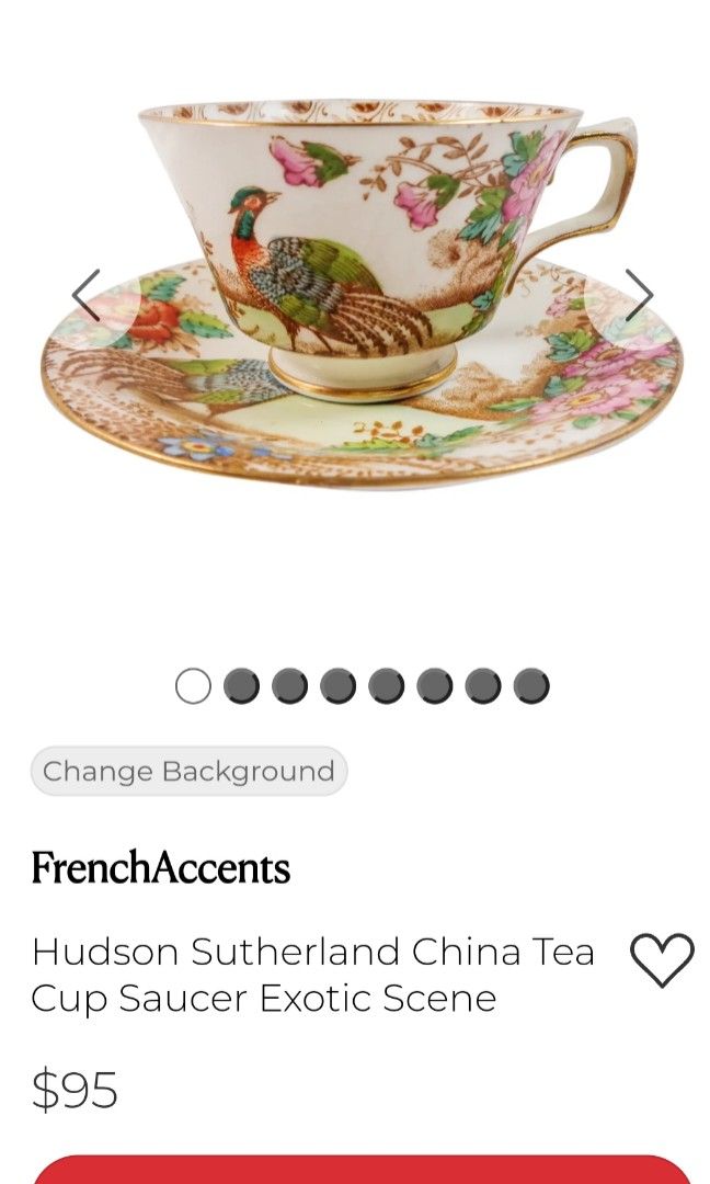 RARE Vintage Sutherland China "EXOTIC" pattern teacup and saucer ...