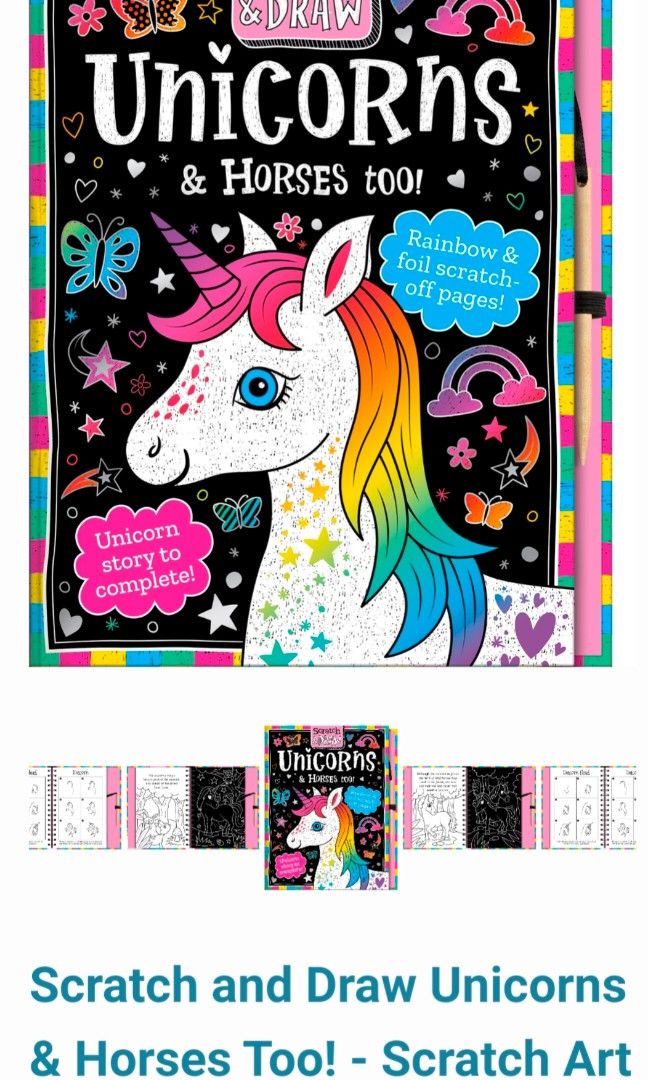 Scratch and Draw Unicorns & Horses Too! - Scratch Art Activity Book, 興趣 ...