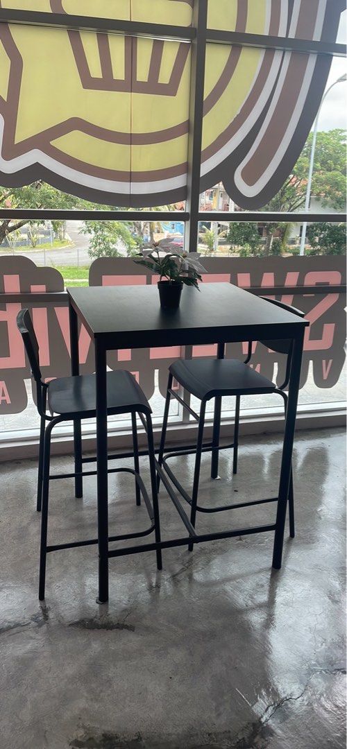 Set Meja Bar Ikea Sandsberg/Stig, Furniture & Home Living, Furniture ...