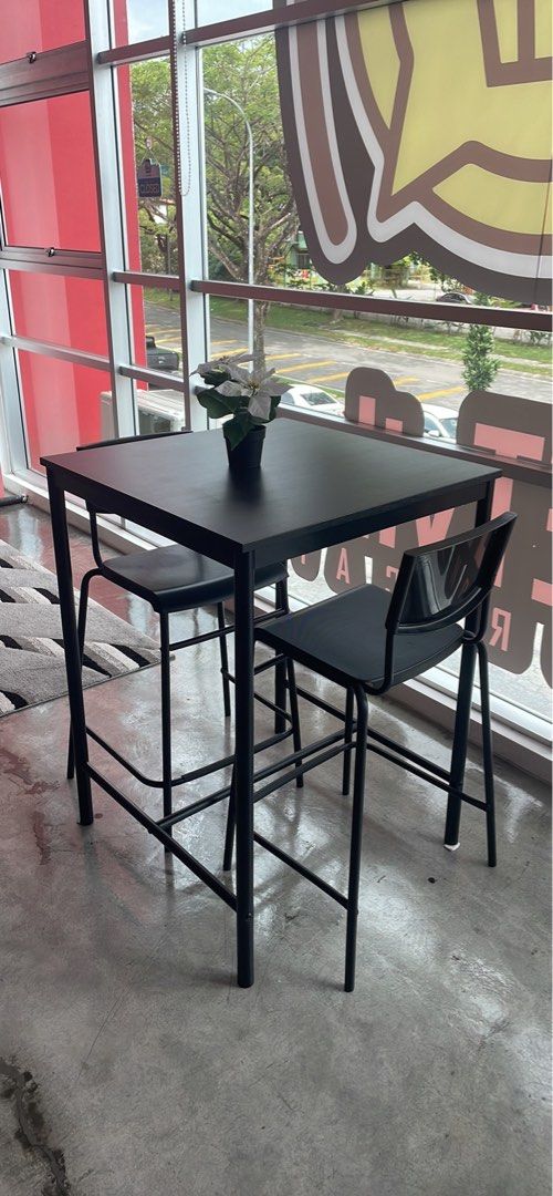 Set Meja Bar Ikea Sandsberg/Stig, Furniture & Home Living, Furniture ...