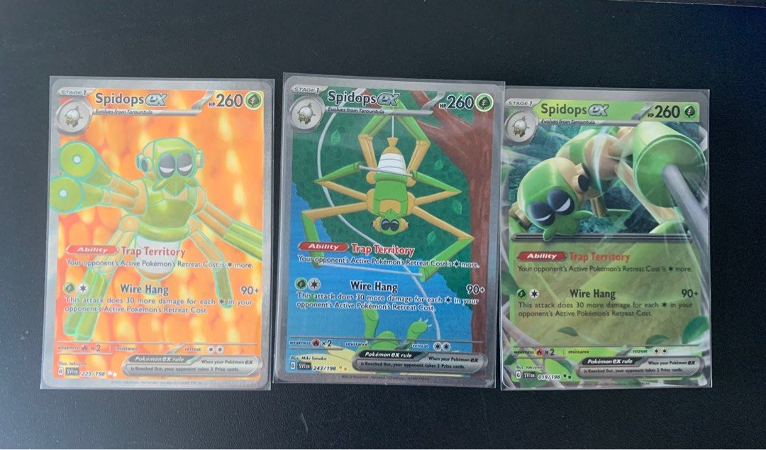 [Set of 3] Spidops Ex Illustration rare full art nfa Pokemon Scarlet ...