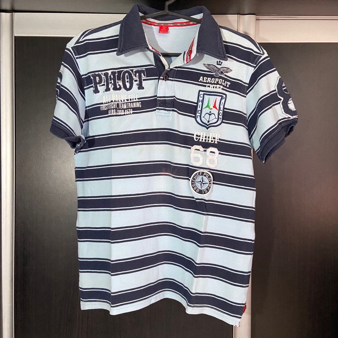 Spin Striped Polo Shirt on Carousell