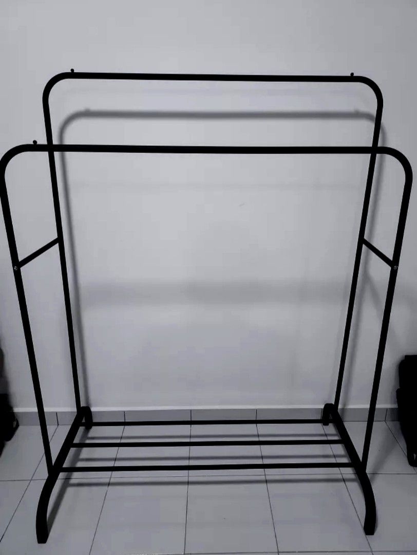 (STOK BARU) Rak Baju Double Rak Ampaian Rak Gantung Baju Rak Sidai ...