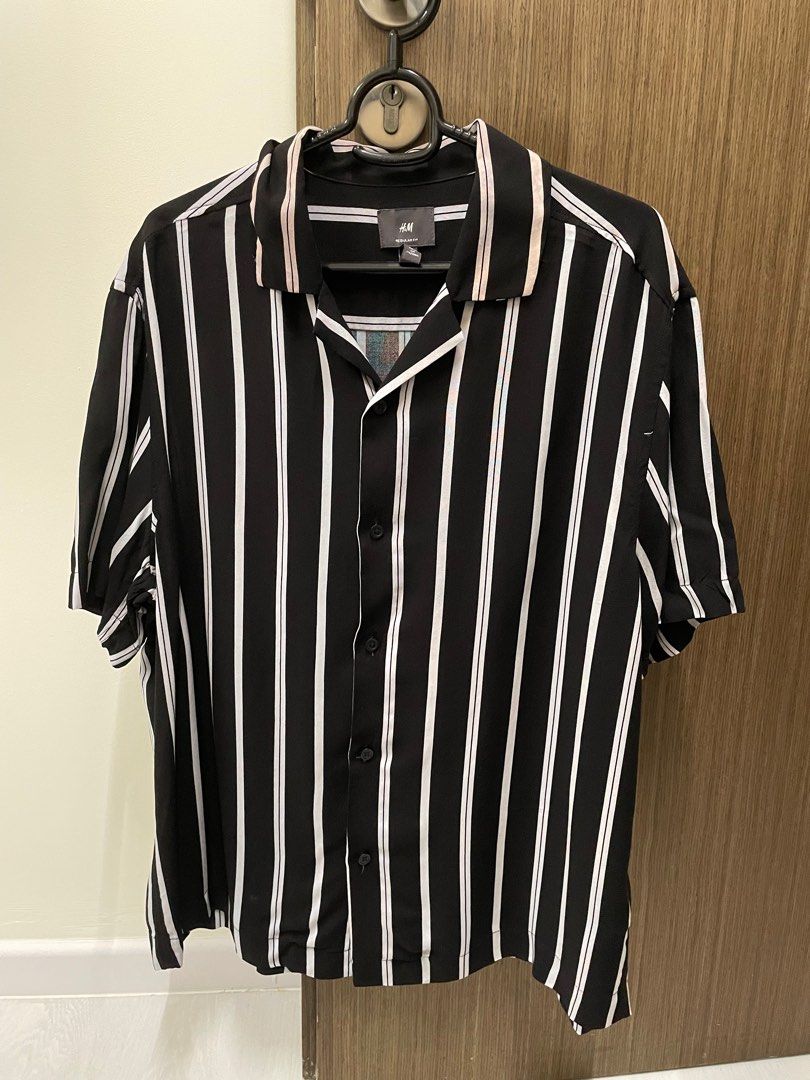 Striped Black Collar Tee, Men's Fashion, Tops & Sets, Tshirts & Polo ...