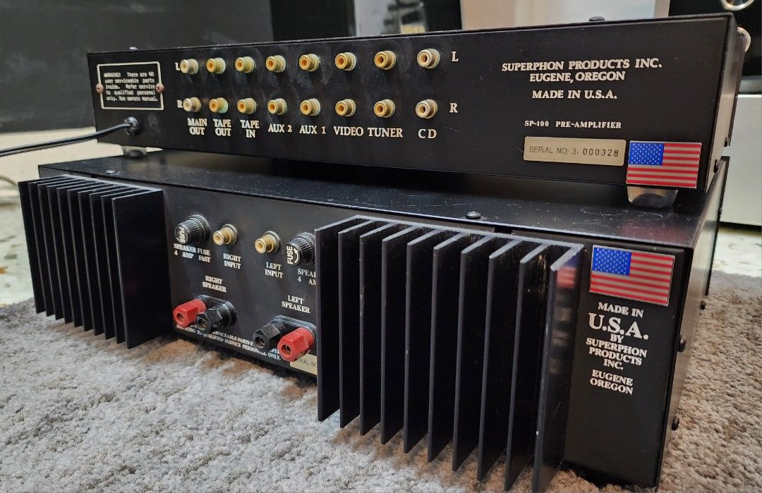 Superphon sp100 preamplifier and sa120 stereo power amplifier made in ...