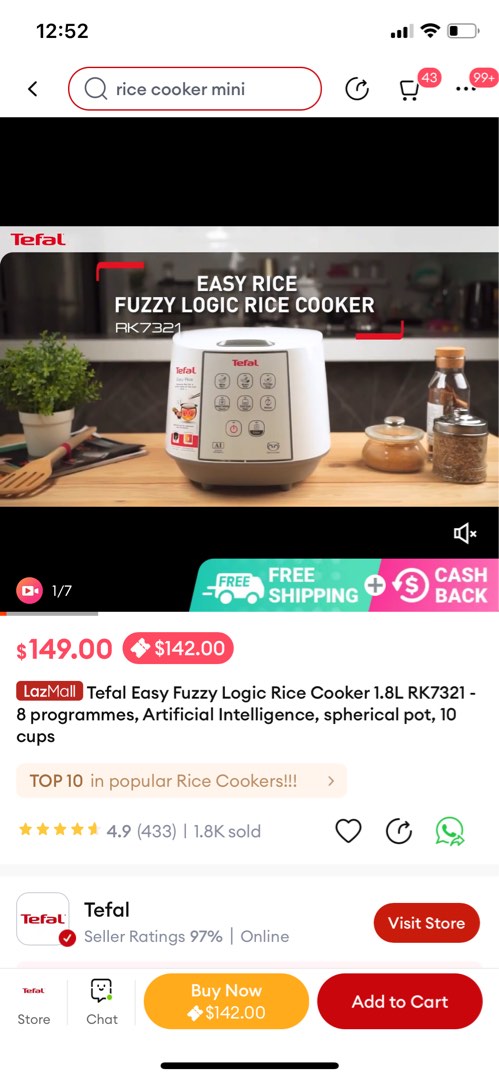Tefal Rice Cooker RTP$150, TV & Home Appliances, Kitchen Appliances, Cookers on Carousell