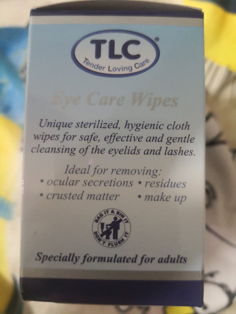 TLC Eye Care Wipes 20's, Beauty & Personal Care, Ear Care on Carousell