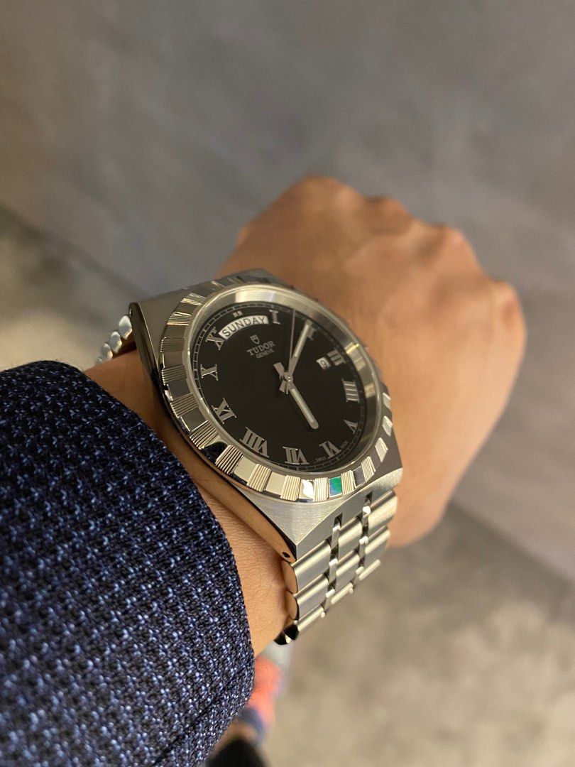 Tudor Royal Roman Black 41mm, Luxury, Watches on Carousell