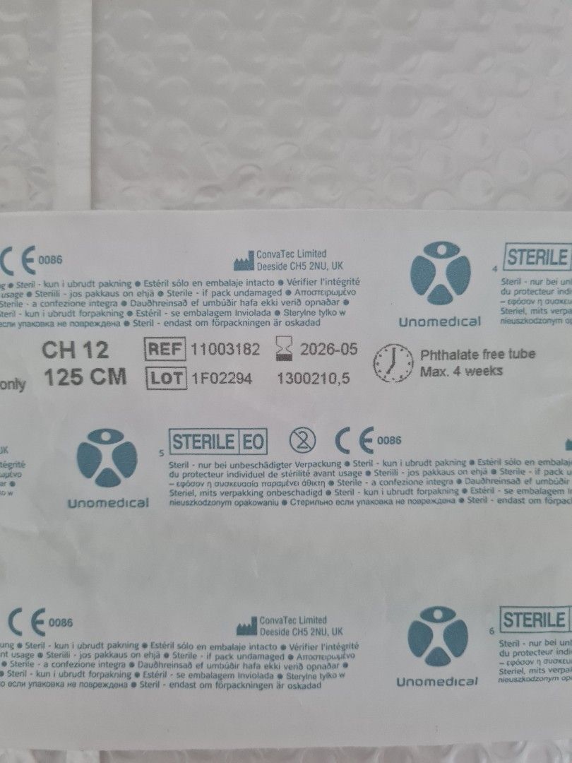 Unomedical Feeding Tube CH12, Health & Nutrition, Medical Supplies ...