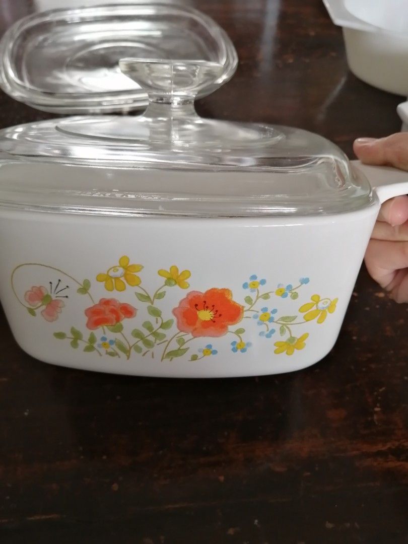 Vintage Corning Ware Casserole with Lid-Wildflower Pattern, Furniture ...