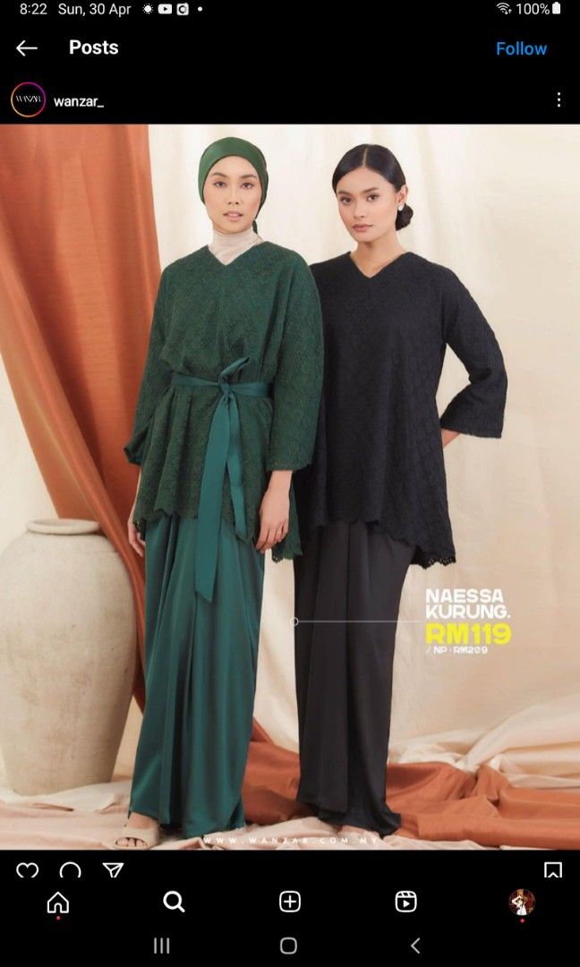 Wanzar Naessa hitam xxl, Women's Fashion, Muslimah Fashion, Baju Kurung ...