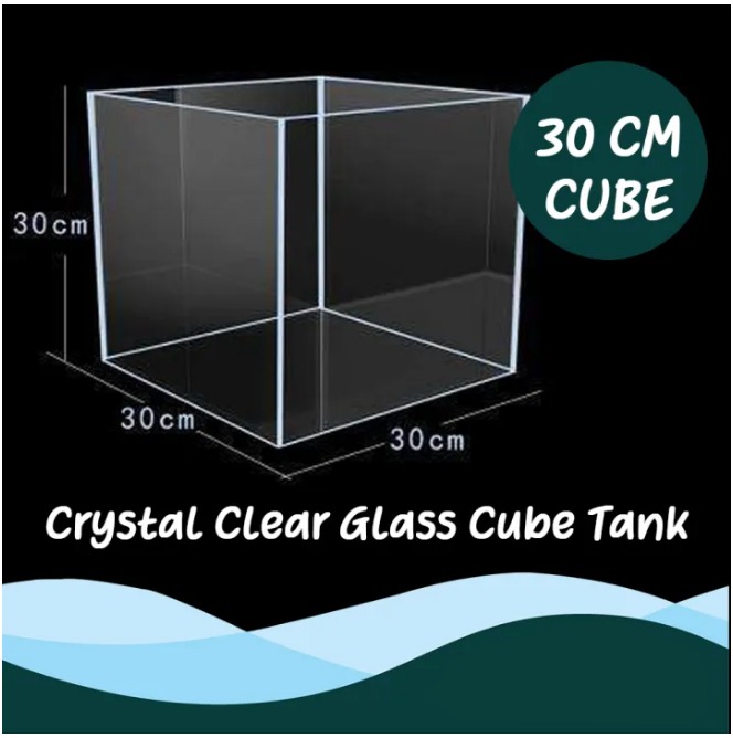 30cm Cube Aquarium crystal clear glass tank aquarium super white, Pet ...