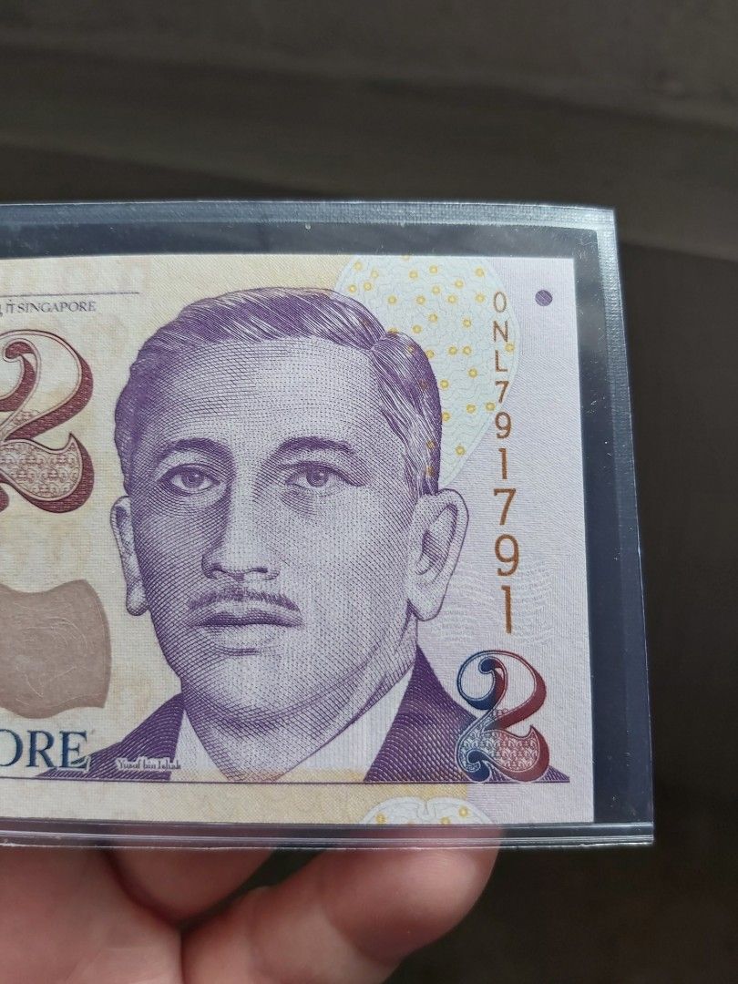 791791 Repeater HTT signed $2 Singapore currency two dollars portrait ...