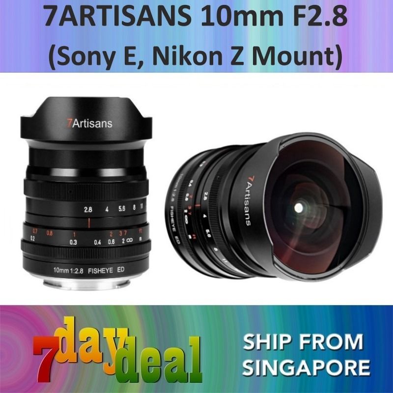 7Artisans 10mm f2.8 Full Frame Fisheye Lens (Sony E, Nikon Z Mount ...