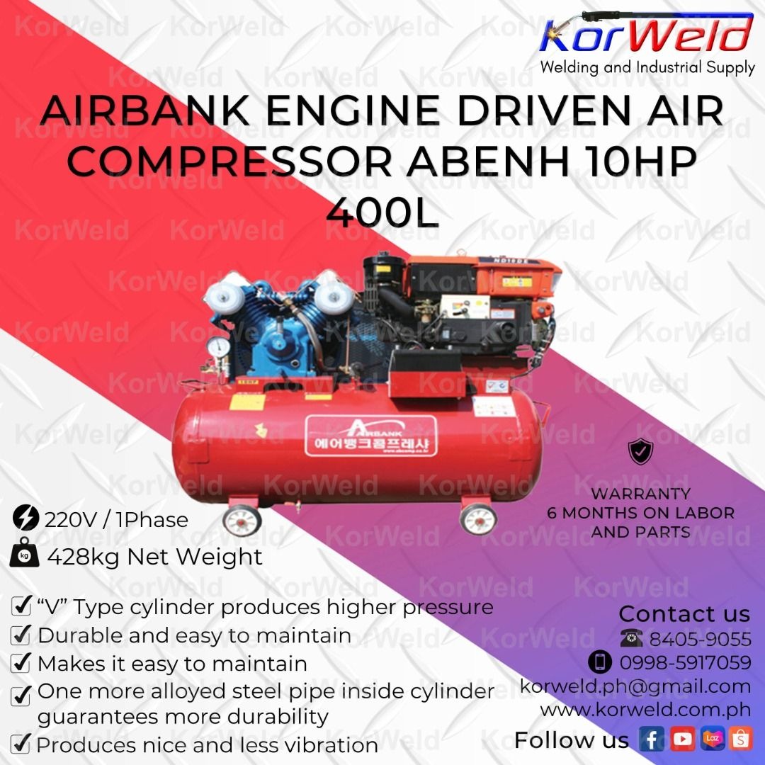 Airbank Engine Driven Air Compressor ABENH 10HP 400L on Carousell