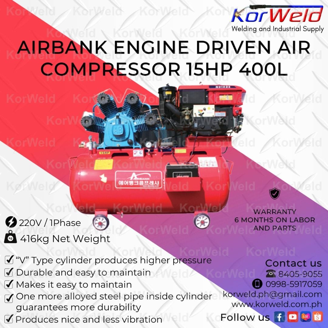 Airbank Engine Driven Air Compressor 15HP 400L on Carousell